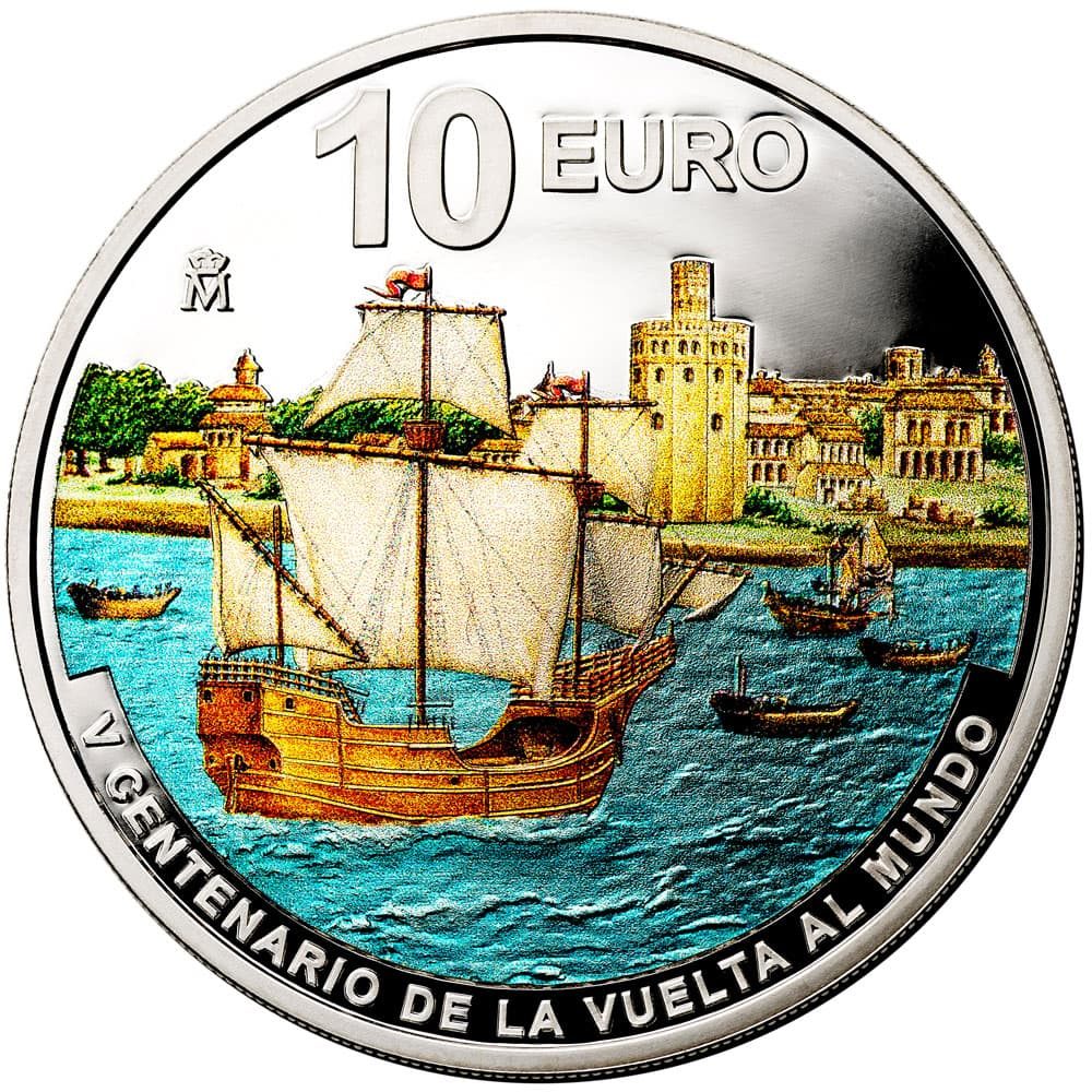 Moneda de España 10 euros año 2022 V Centenario de la Vuelta al Mundo. Moneda de España 10 euros año 2022 V Centenario de la Vuelta al Mundo.
