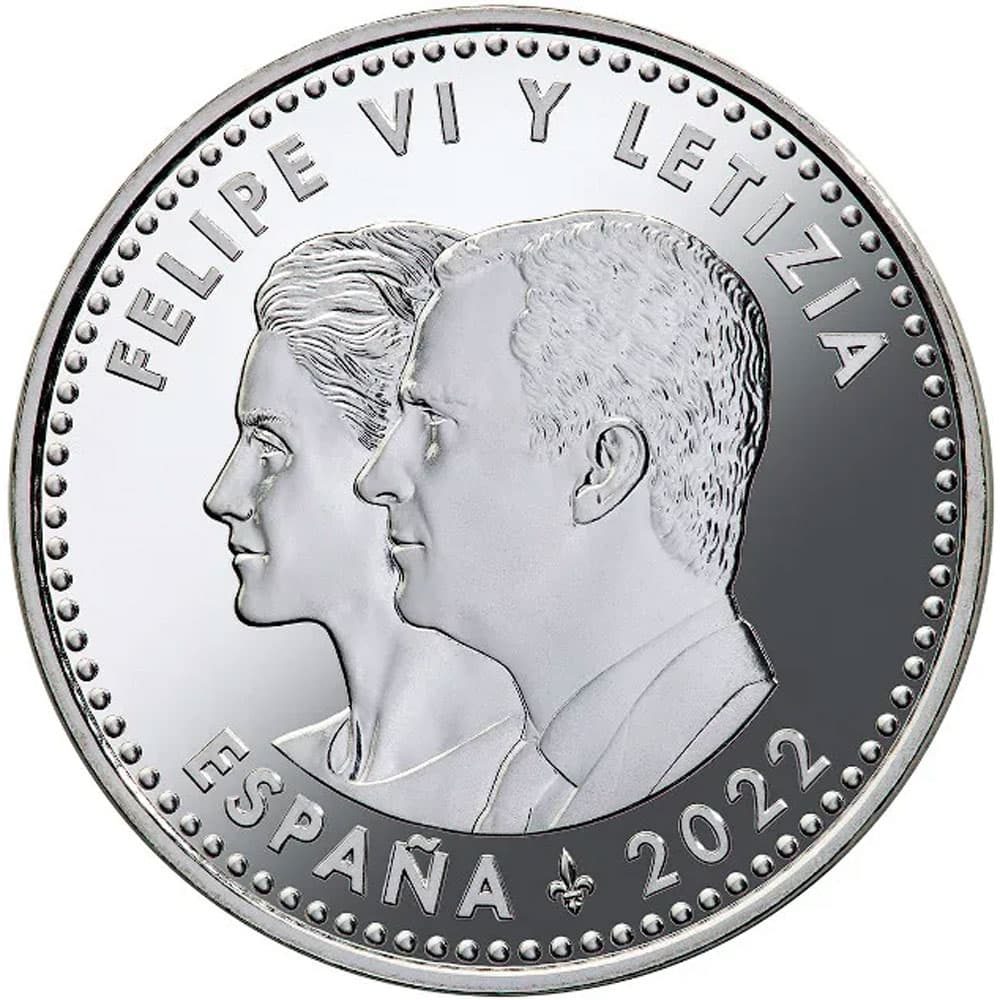 Moneda de España 40 euros Vuelta al Mundo 2022. Plata Color