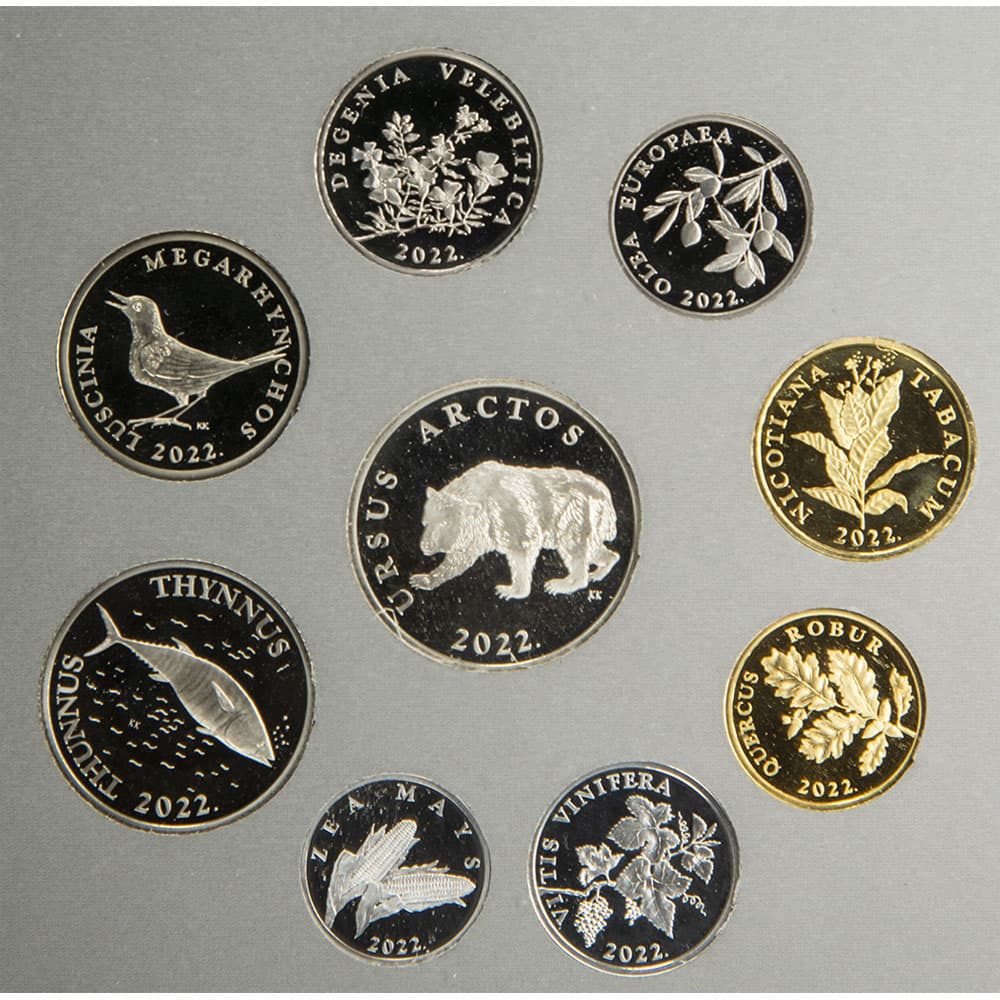 Monedas Croacia 2022 en estuche ofical. Últimas Kuna