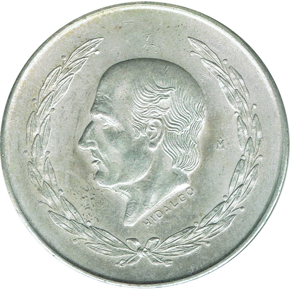 Moneda de Mexico 5 pesos 1951. Plata. Hidalgo