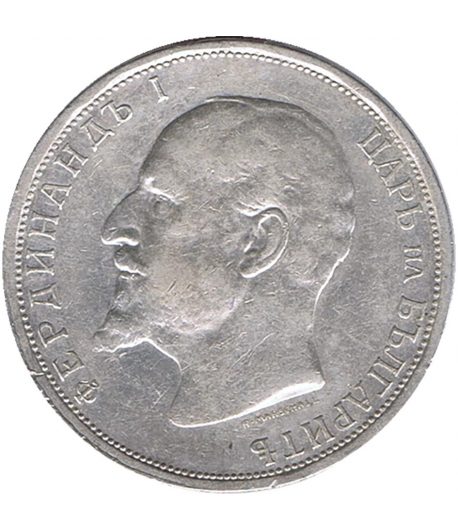Moneda de 1 Leva Bulgaria 1912 Fernando I. Plata
